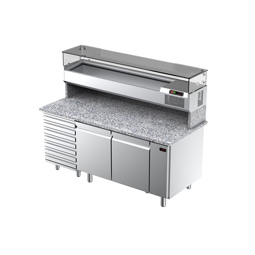 Ilsa static pizza counter ideal for pizzerias
